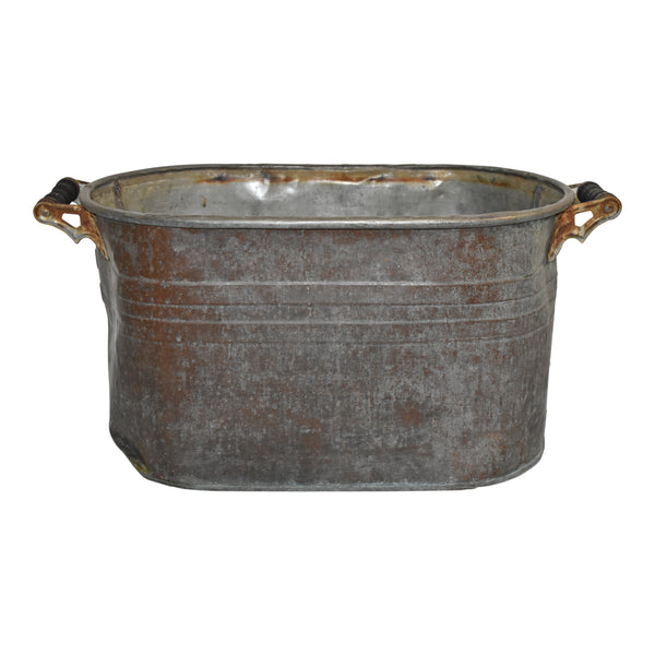 Oval Metal Container with Side Handles - Ski Country Antiques & Home