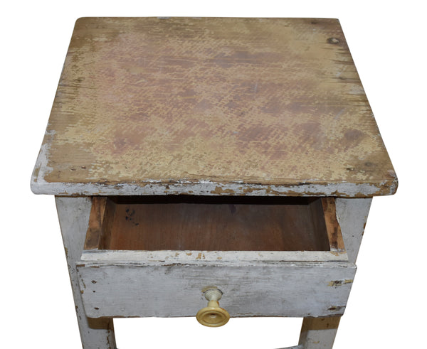 Painted Pine Stool with Drawer - Ski Country Antiques & Home