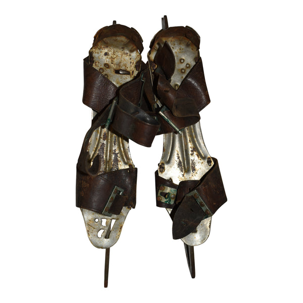 Dutch Metal Ice Skates with Leather Straps - Ski Country Antiques & Home