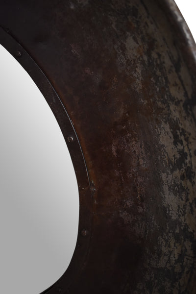 Round Industrial Wall Mirror - Ski Country Antiques & Home