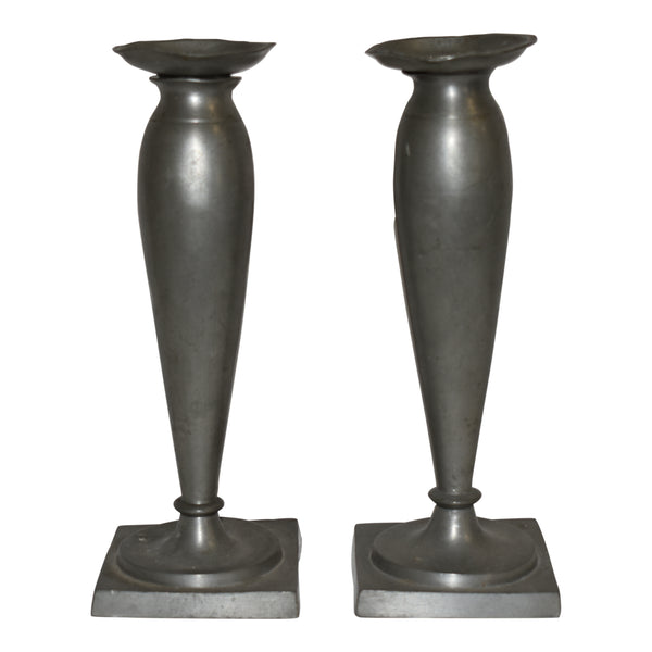 Pewter Candlesticks, Set of Two - Ski Country Antiques & Home