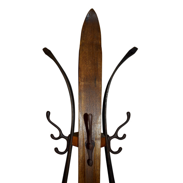 Ski Hall Tree with Ridge Top Skis - Ski Country Antiques & Home