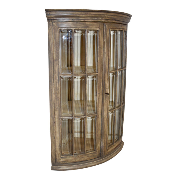 Painted Two Door Bow-Front Corner Vitrine - Ski Country Antiques & Home