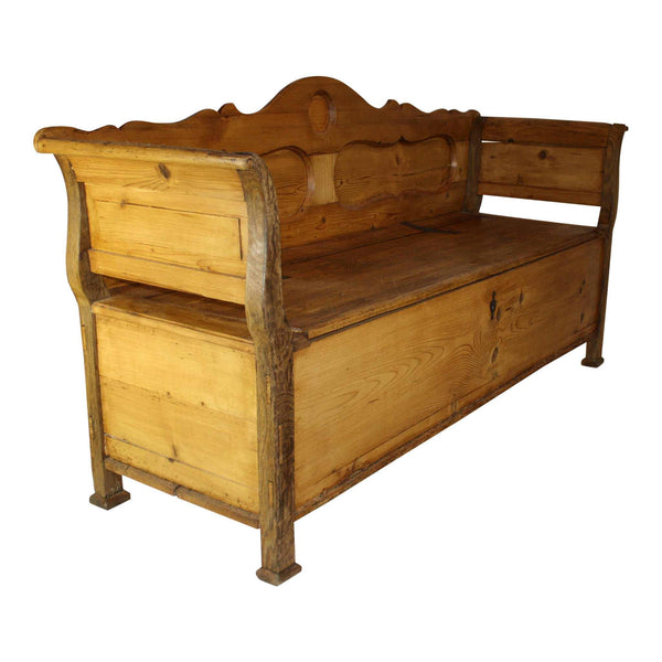 Pine Romanian Bench - Ski Country Antiques & Home