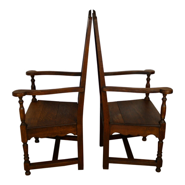 High Back Farm Chairs, Set of Two - Ski Country Antiques & Home